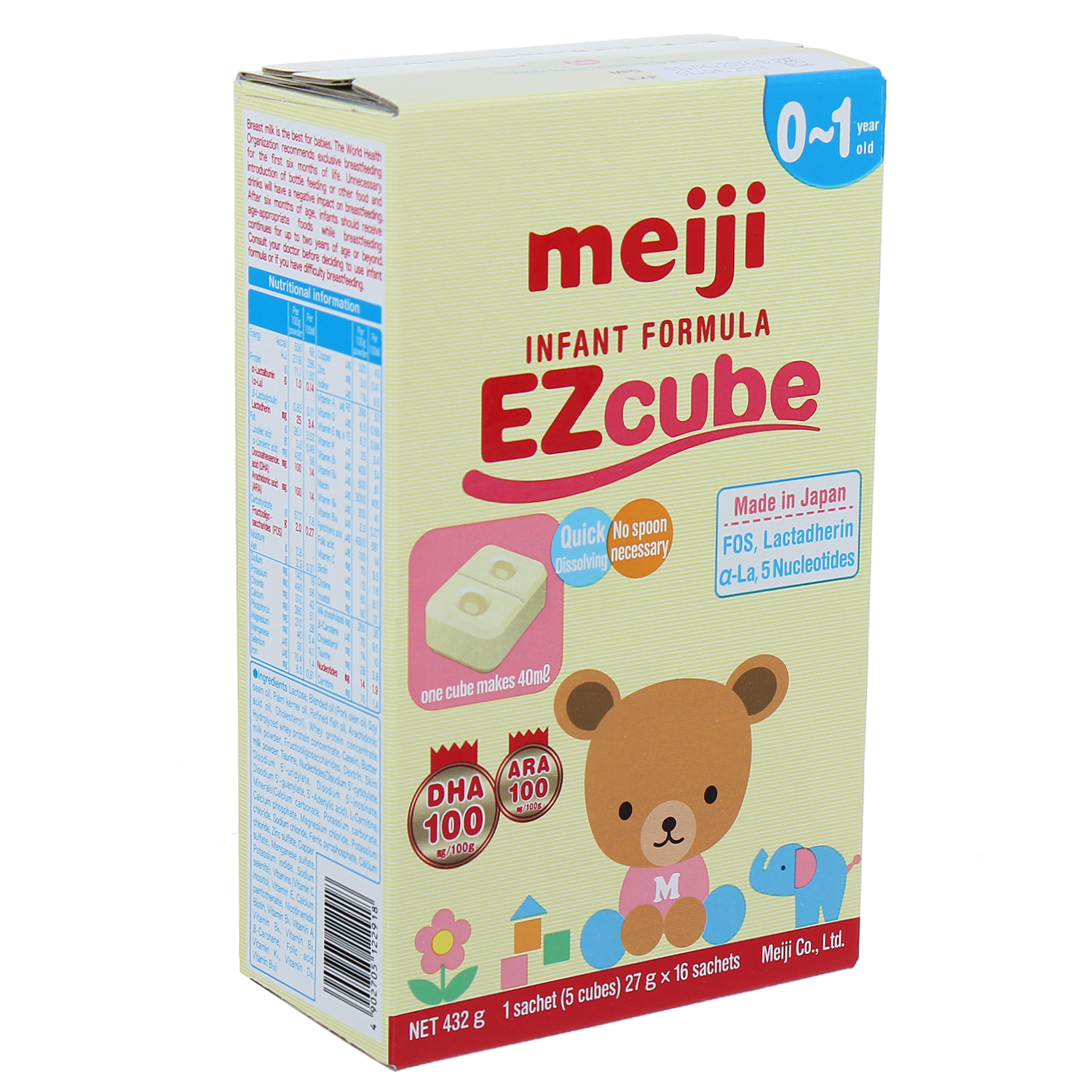 Sữa Meiji Infant Formula EZcube 432g (0 - 1 tuổi) - Kids Plaza