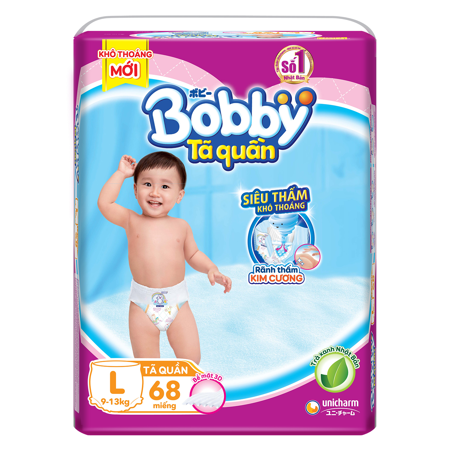 Bỉm-Tã quần Bobby size L 54 miếng (cho bé 9 - 13kg) - Đồ sơ sinh trọn gói